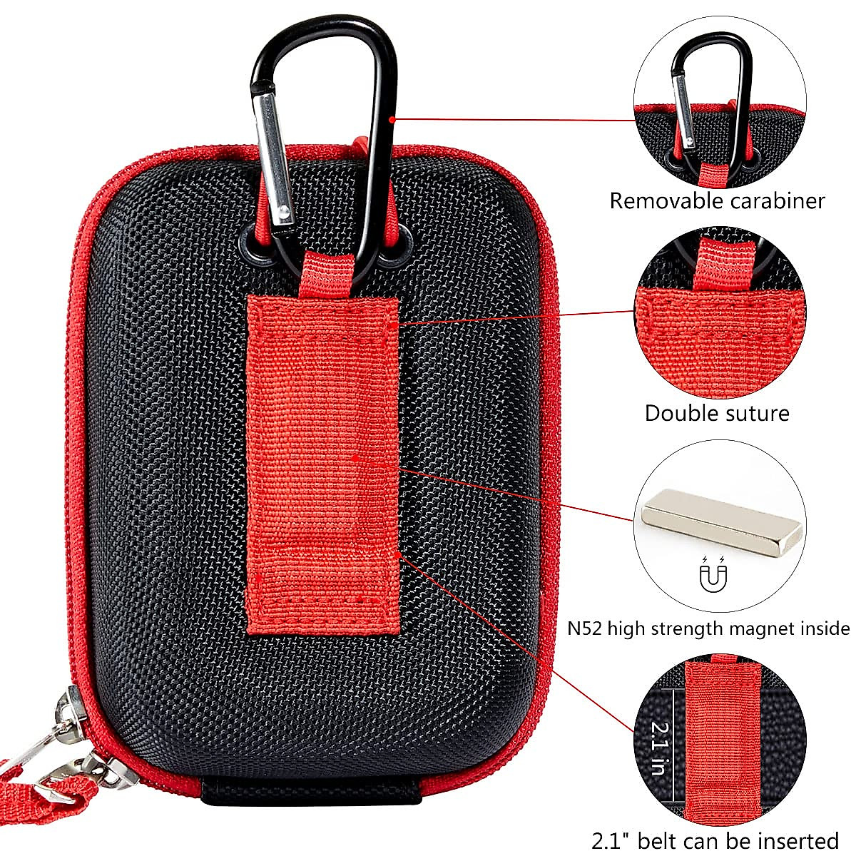 JAWEGOLF Carrying Cases Golf Rangefinder Case Bag Compatible with Bushnell Callaway Or Other Laser Rangerfinder (Black-Magnetic)