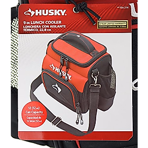 Husky 82021N11 9" 600 Denier Water and Weather Resistant Insulated Cooler with 2 Mesh Sleeves and Carrying Strap