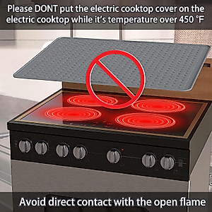 Silicone Stove Top Covers For Electric Stove, 31x21 inch Silicone Stove Top Protector, Flat Electric Stove Top Cover, Glass Top Stove Cover Protector to Prevent Scratching -Grey