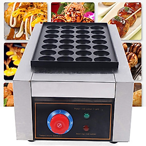 Electric Takoyaki Maker, Commercial 28PCS/56PCS Takoyaki Grill with Nonstick Molds Japanese Octopus Fish Ball Cake Grill Pan 110V (28PCS 2KW)
