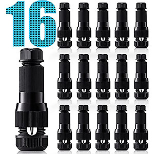 SUNVIE Low Voltage Fastlock Landscape Lighting Wire Connector Outdoor 12-14 Gauge Cable Connectors for Landscape Path Lights Work with Malibu Paradise Moonrays and More (16 Pack)