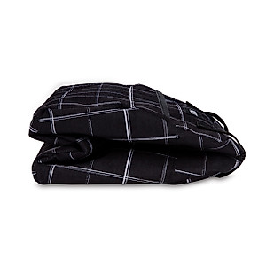 PackIt Freezable Hampton Lunch Bag, Black Grid, Built with EcoFreeze Technology, Collapsible, Reusable, Zip Closure with Front Pocket and Shoulder Straps, Perfect for Tweens and Adults