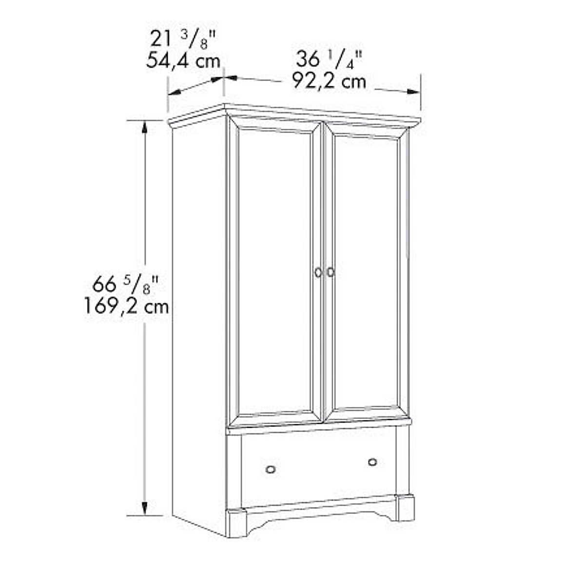 Sauder Palladia Armoire, Select Cherry Finish & Palladia Dresser, Select Cherry Finish