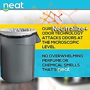 Neat Tall Kitchen 30 Gallon Drawstring Trash Bags - (MEGA 120 COUNT) - Triple Ply Fortified, Eco-Friendly 50% Recycled Material, Neutralize+ Odor Technology, Reversible Black and White Garbage Bags