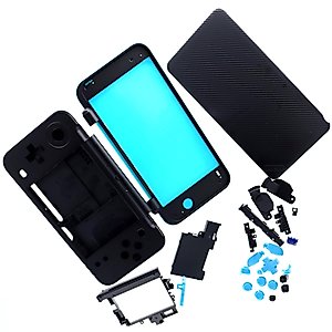 Deal4GO Full Housing Shell kit Case Cover w/All Buttons Set Replacement for Nintendo 2DS XL/New 2DS LL 2017 Console (Black)