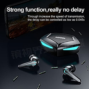 VEXOTRONIC - P30 True Wireless Earbuds HiFi Sound Low-Latency, Gaming Earphones TWS Headsets Bluetooth 5.2, Compatible with iOS, Android, Windows, and Switch. Gaming Computer Laptop TV Sport (Black)