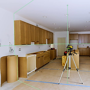 Firecore Green Laser Level Self Leveling 360 Degree Horizontal Cross Line Laser Level with Plumb Dots Laser Tool and Adjustable Brightness Technology - Magnetic Bracket Included (F191-XG-2P)