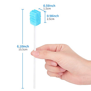 (50 Pack) Disposable Mouth Swabs Sponge - Unflavored & Sterile Oral Swabs Dental Swabsticks for Mouth Cleaning(Contains Tooth Powder)