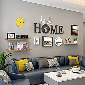 AZSKY Rustic Floating Shelves Wood Wall Shelf Light Walnut 24 Inch Narrow Wooden Photo Picture Ledge Display Wall Shelves with Lip a Set of 3 Wall Mount Shelves for Decor and Storage