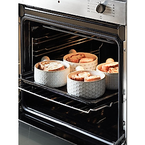 LE TAUCI French Onion Soup Bowls, 18 Ounce Soup Bowls With Handles for Chili, Beef Stew, French Onion Soup Crocks Oven Safe - 5 inch, Set of 4, Arctic White