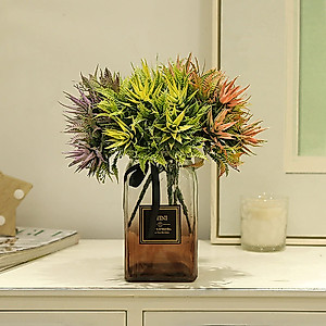 Cjbenuti 4 Pcs Artificial Succulents Plants with Leaves,UV Resistant Outdoor Silk Plants Unpotted Fake Tropical Plant,Fall Leaves Plastic Plants for Bathroom Home Wedding Garden Décor(Purple)