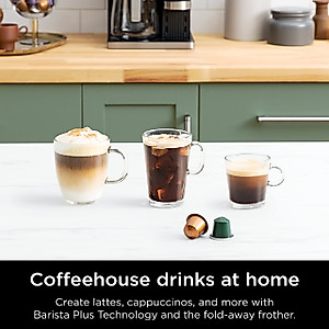 Ninja Espresso & Coffee Barista System, Single-Serve Coffee & Nespresso Capsule Compatible, 12-Cup Carafe, Built-in Frother, Black and Stainless Steel, CFN601C (Canadian Version)