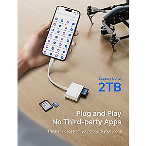 4-in-1 USB C SD Card Reader, JSAUX USB-C Micro SD Card Reader with (USB 3.0 & Charging) Port Compatible with iPhone 16/16 Plus/16 Pro/16 Pro Max, Android, Mac, Galaxy, iPad Pro, Camera -White