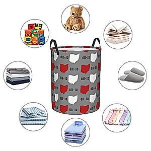 Large Laundry Hampers Collapsible Laundry Baskets Ohio State Gray USA America Washing Bin Waterproof Lightweight Storage Bin for Toy Organizer Nursery