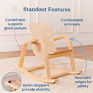 ECR4Kids Bentwood Rocking Chair, Kids Furniture, Natural