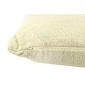 Creative Co-Op DF2389 Square Cotton Mudcloth Fringed X Pattern Pillow, Off-White