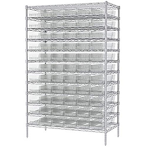 Akro-Mils 30164 Plastic Containers for Organizing and Storage Bins for Closet, Kitchen, Office, or Pantry Organization, 24-Inch x 6-1/2-Inch x 4-Inch, Clear, 6-Pack