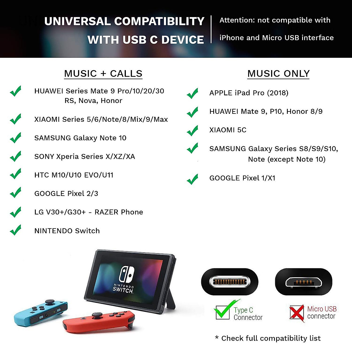 KLIM Fusion C - USB-C Earbuds with Microphone + Long-Lasting Wired Ear Buds + 5 Years Warranty - Innovative: in-Ear with Memory Foam + Earphones with Mic and 3.5 mm Jack - New Version 2024 - Black