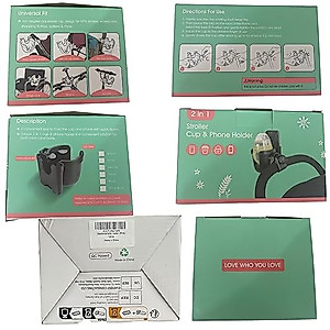 Suranew Adjustable Stroller Cup Holder with Phone Holder for Baby Stroller for Family Members,Pink