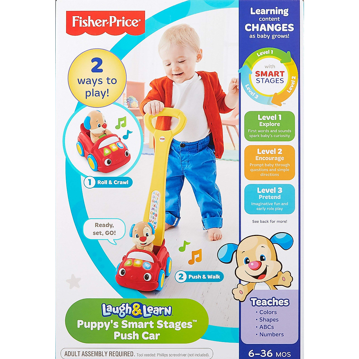 Fisher-Price Laugh & Learn Puppy's Smart Stages Push Car