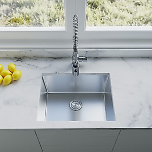 Dowell 9" Deep Undermount Single Bowl 23x18 Stainless Steel Kitchen Sink (18 Gauge, 6005 2318)