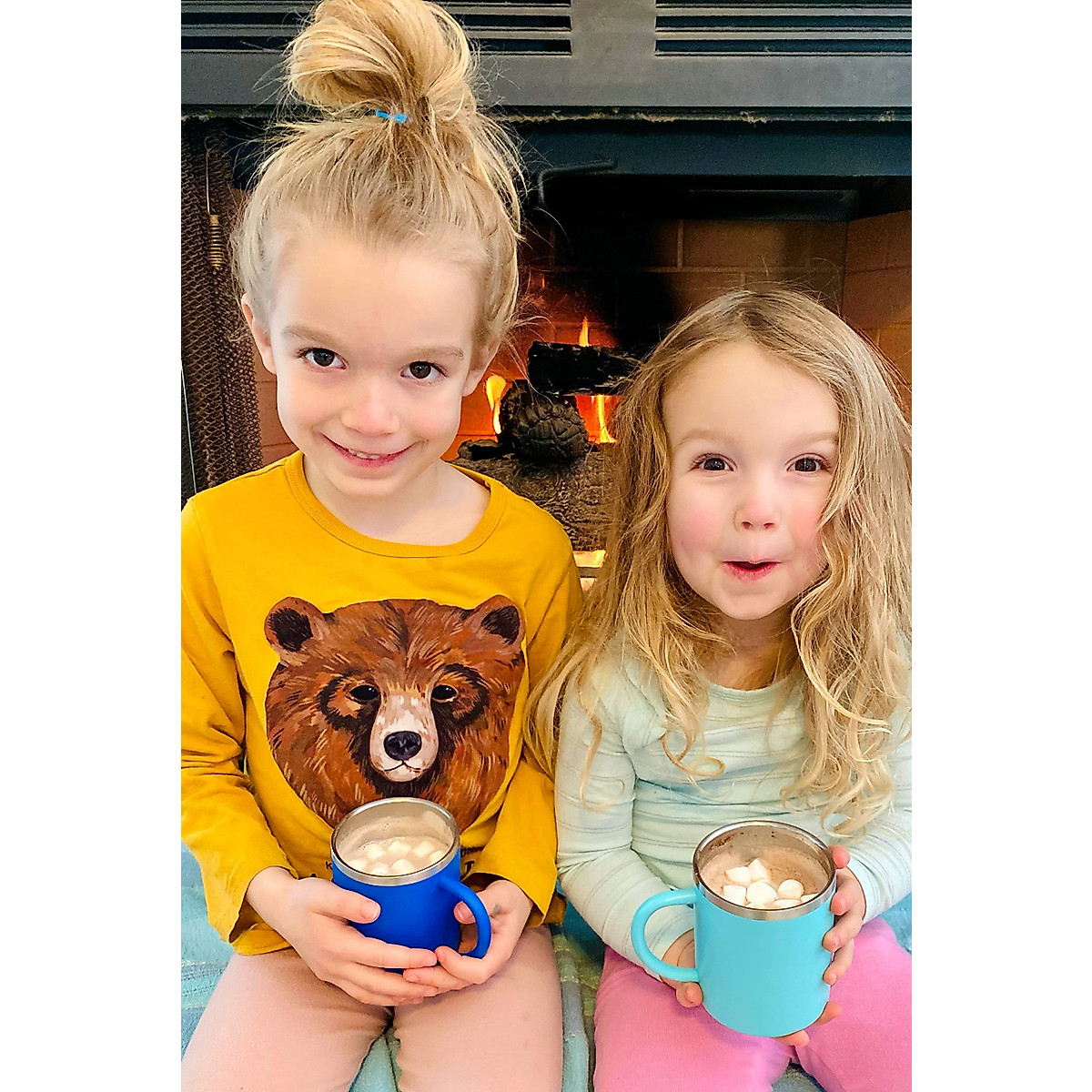 Real Deal Steel "Keep it Real Kids Mugs - 100% Lead and BPA Free Kids Coffee Mug for Hot Chocolate - Set of 2