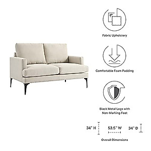 Modway Evermore Upholstered Fabric, Loveseat, Beige