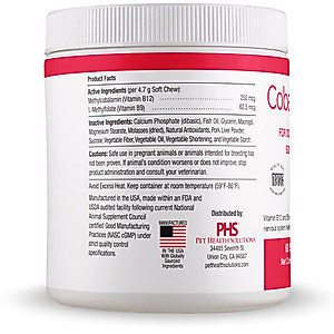 CobalaVet Vitamin B12 & B9 for Small Dogs & Cats - Supports The Nervous System, Brain Function, Immune Defenses & Cell Growth - Blood Cell Formation - Metabolic Pathway - 60 Soft Chews