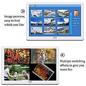 Digital Photo Frame with IPS Screen - 1280x800 Digital Picture Frame with 1080P Video, Music, Photo, Remote Control, Auto Rotate, Calendar, Time