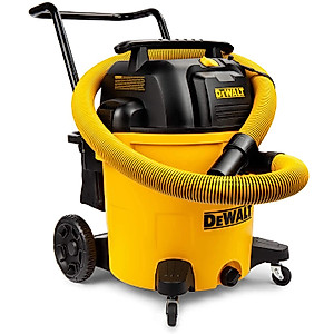 DEWALT 16 Gallon Poly Wet Dry Vacuum, 6.5 Peak HP 12 Amps Heavy Duty Vacuums, Cart Style Wet/Dry/Blower 3 in 1 Multifunction Shop Vacuum, Built-in Drain, DXV16PA