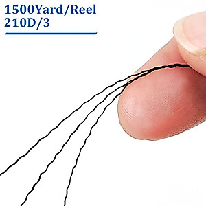 2 Roll Polyester Thread, Heavy Duty Thread, 1500Yard/Reel 210D/3 Nylon Thread for Sewing, Sewing Thread for Upholstery, Outdoor Market, Drapery, Leather, Beading, Crafts