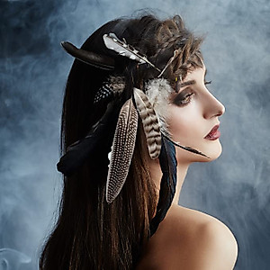 Natural Turkey Spotted Feathers, 30Pcs Pheasant Feathers Mardi Gras Feathers for Crafts DIY Hat Floral Arrangements Wing Quill Wedding Home Party Decorations 6-8 inch(3 Styles)