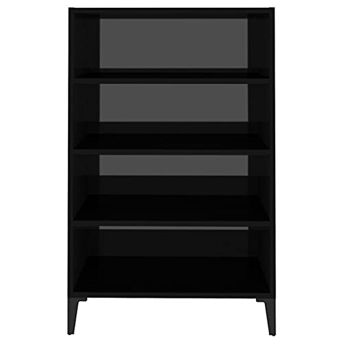 MBFLUUML Shoe Cabinet Wine Cabinet Sideboard High Gloss Black 22.4"x13.8"x35.4" Engineered Wood for Dining Room, Living Room, Bedroom