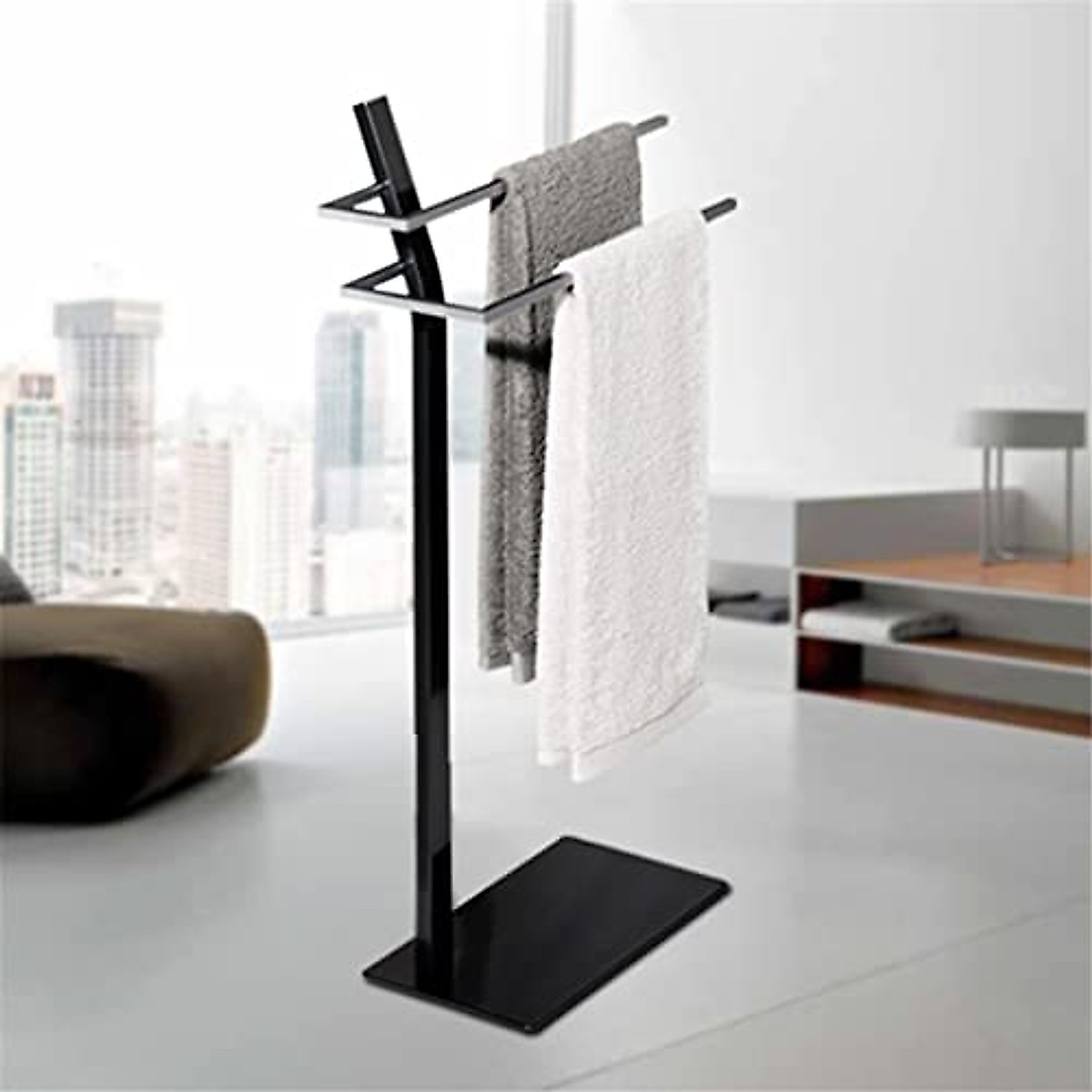 N/A Stainless Steel Multifunctional Movable Bathroom Rack Towel Rack Floor-Standing Bath Towel Rack
