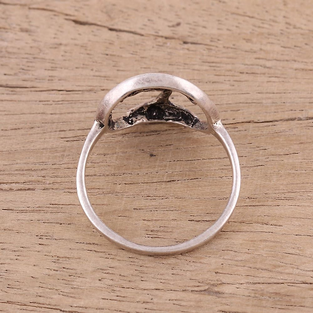 NOVICA Artisan Handmade .925 Sterling Silver Cocktail Ring Indian with Jali Tree Motif Leaf 'Majestic Jali Tree'