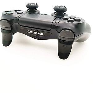 L2 R2 Ps4 Trigger Extenders (2 Pairs L2 R2 Triggers, 4pcs Joystick Cap, 2 Pairs LED Light Bar Decal) for Ps4 Controller(Black)