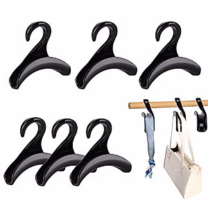 Autroly Purse Hanger,Purse Hangers for Closet,Purse Hanger Closet,Purse Hangers,Bag Hanger,Backpack Hangers for Closet,Bag Hooks for Closet(Black, 6 Pcs)