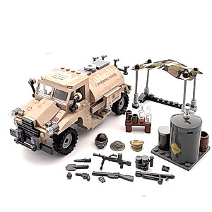 General Jim's Military Brick Building Set - WW2 Army Water Tanker Truck Vehicle Building Blocks Model Perfect for World War 2 and Brick Enthusiasts Including Teens and Adults