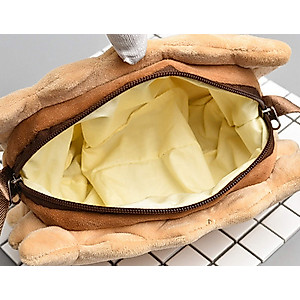 QZUnique Crossbody Bags Biscuit Shoulder Bag Plush Handbags Cute Cartoon Purse Warm Messenger Bags for Women