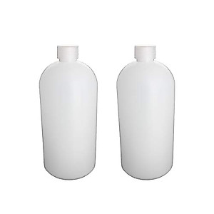 Othmro 2Pcs 1000ml Plastic Lab Cylindrical Chemical Reagent Bottle Small Mouth Laboratory Reagent Polyethylene Bottle Sample Sealing Liquid Storage Container for Food Store White Translucent