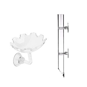 Tfwadmx Shrimp Feeding Dish and Feeder Tube Transparent Feeder Container for Shrimp Tropical Fish African Dwarf Frog 2Pcs