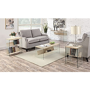 Convenience Concepts SoHo Bookcase, Weathered White / Glass