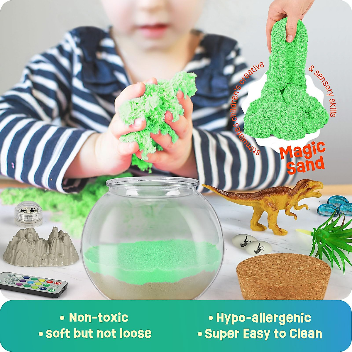 Dinosaur Gifts for Boys - Dinosaur Terrarium Kit for Kids - Birthday Gift for Boys Ages 4 5 6 7 8-12 Year Old - DIY Dinosaur Toys for Boys - Arts and Crafts Kit for Kids-Gifts for Boys