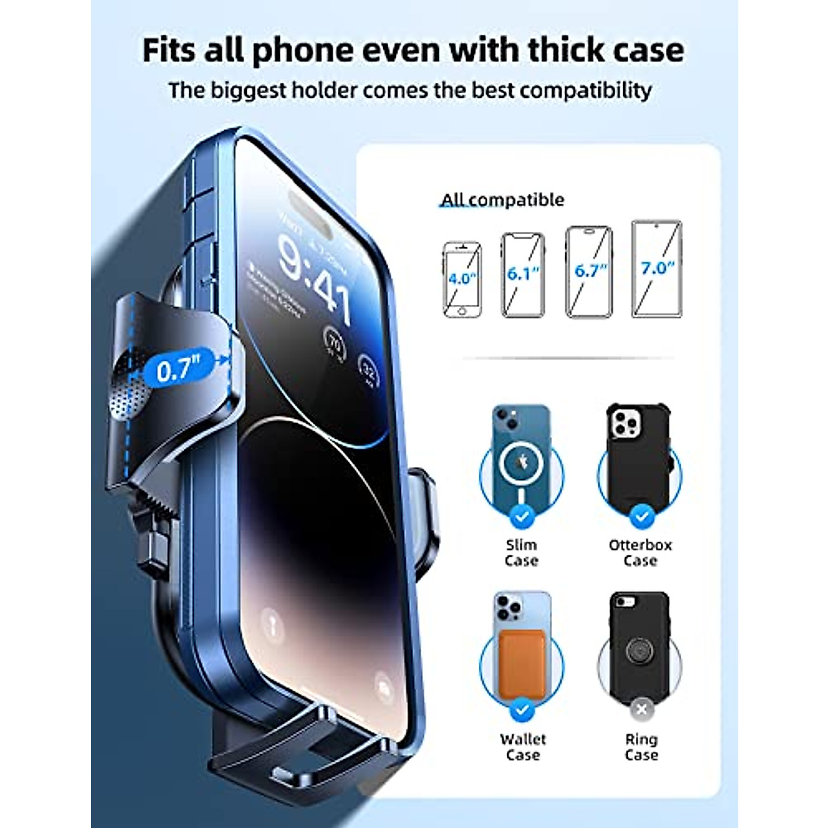 VICSEED Phone Mount for Car [Lifesaver to Keep Eyes on Road] Car Phone Mount in Front of Steering Wheel, Never Get Distracted Car Phone Holder Mount, Grip on Dashboard Car Mount for iPhone & Android