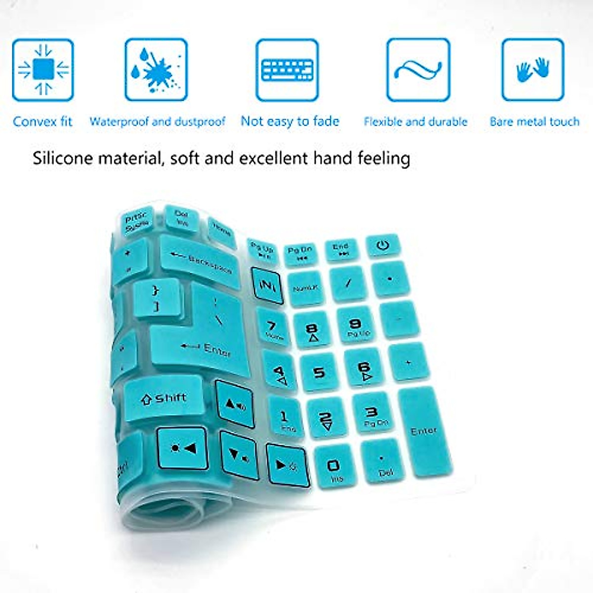 2PCS Keyboard Cover for Acer Nitro 5, Nitro 16 AN16-51/41, Nitro 17 AN17-51/41, Predator Helios 16 18 PH16-71 PH18-71, Predator Helios 300 PH315-55/54/53 PH317-53/54, Nitro 5 AN515-58/57/56/55//45/44