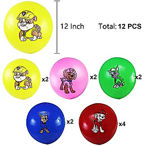 LOVSONG 14 PCS - Latex Dog Balloons Foil Dog Balloons Paw Balloons CHASE Dog Balloons MARSHALL Dog Balloons