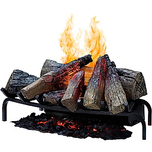 DIMPLEX DLGM29 Opti-Myst Open Hearth Fireplace Insert with Faux Logs Bed, Alabaster