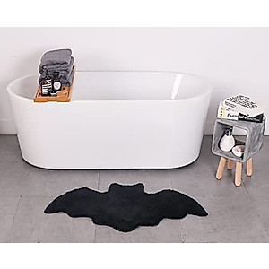 Halloween Bat Bath Mat - Rugs Bat Decor - Bats Bathroom Rug Decoration Black Gothic Gift Goth Gifts Room Decorations Spooky Witch Witchy Home Batman Cute Mats for Kitchen Bedroom Addams Family Decor