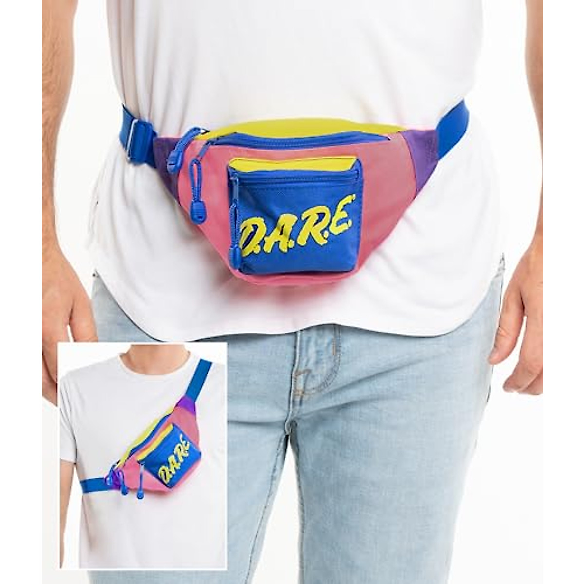 Tipsy Elves Retro DARE Fanny Pack (One Size, Multicolor)