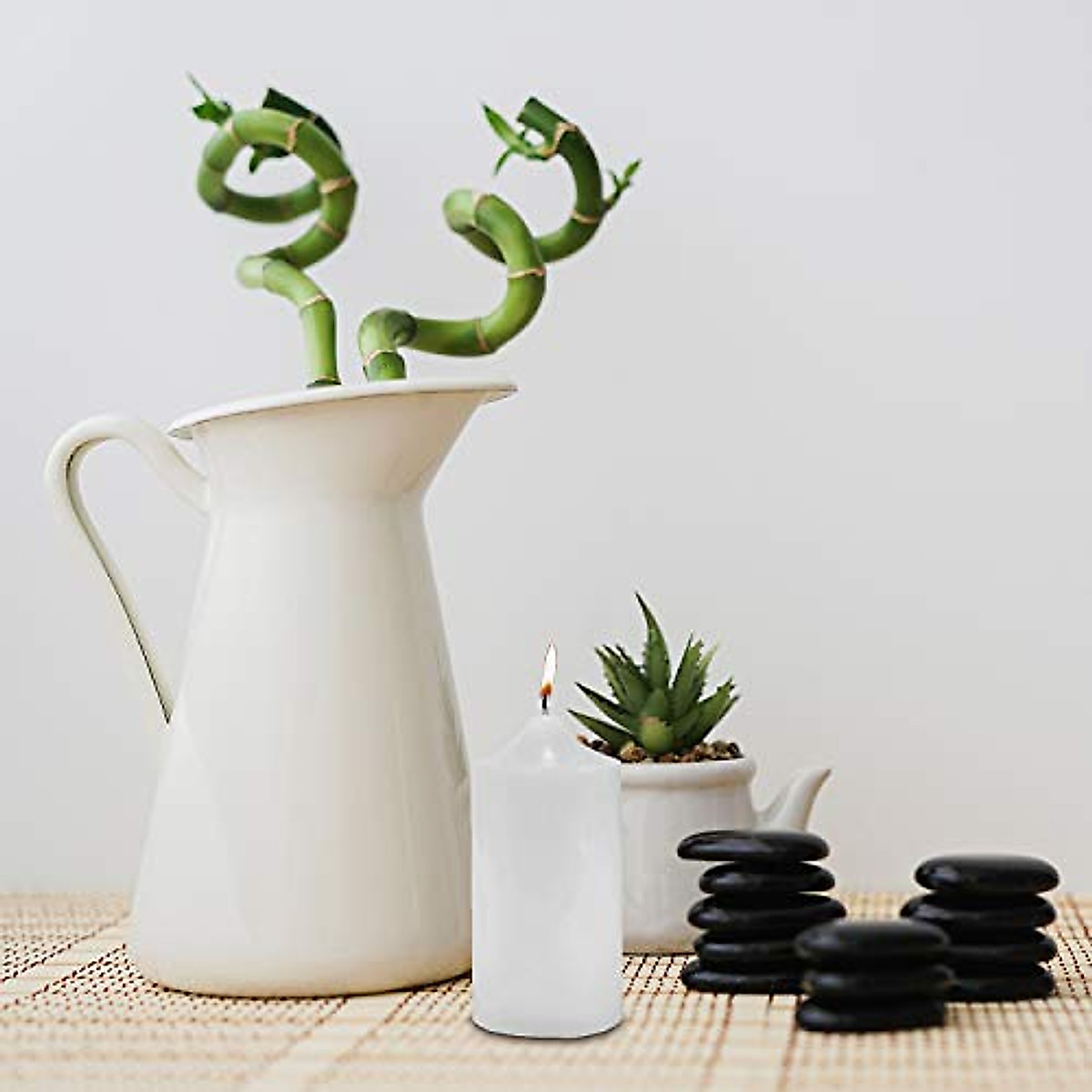 Super Z Outlet 3" x 6" Unscented White Pillar Candle for Weddings, Home Decoration, Relaxation, Spa, Smokeless Cotton Wick. (1 Candle)